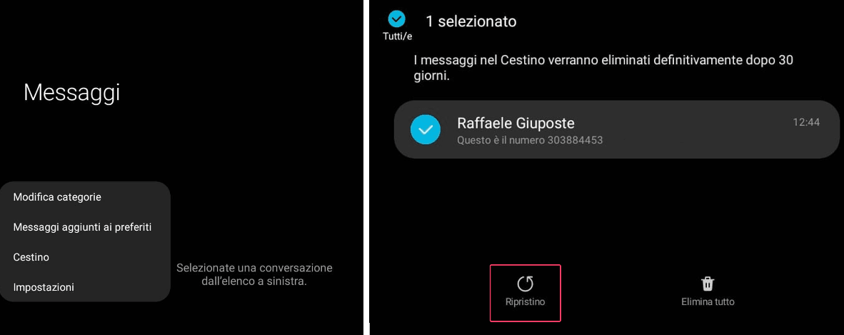 Android elimina messaggi da solo. Come risolvere.